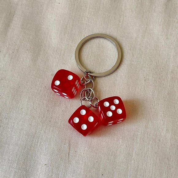 Accessories | Y2k 200s Red Dice Keyring For Keychain | Poshmark
